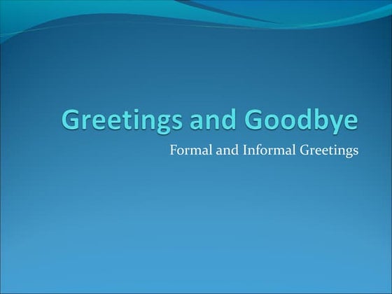 Greeting and Introduction | PPTX