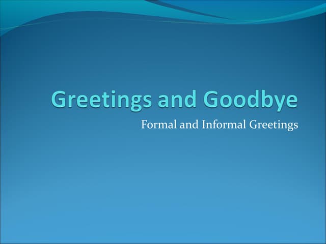 english greetings | PPTX