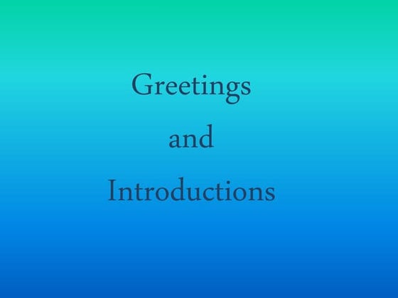 english greetings | PPTX