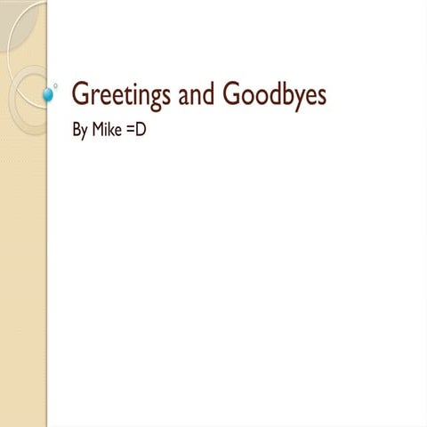 Greetings and introductions presentation for ESL | PPTX