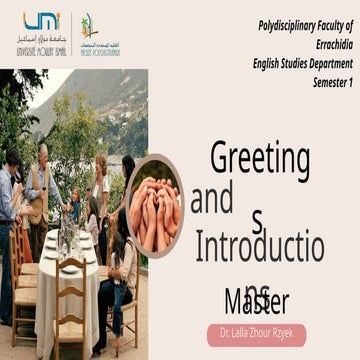 Greetings & Introduction.pptx anglais pour etudiants | PPTX