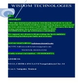 Greetting,proposal & terms of conditions for wisdom technologies...