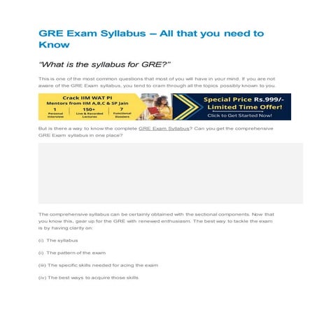 Gre exam syllabus