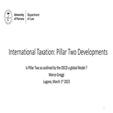 Is Pillar Two as outlined by the OECD a global Model ? | PDF