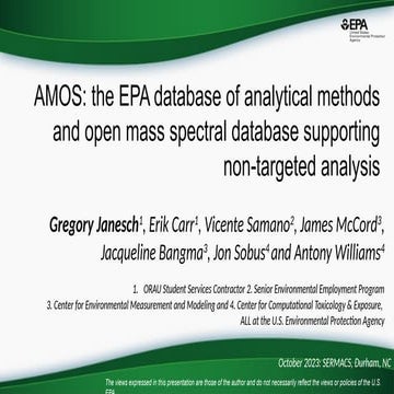 AMOS: the EPA database of analytical methods and open mass spectral ...