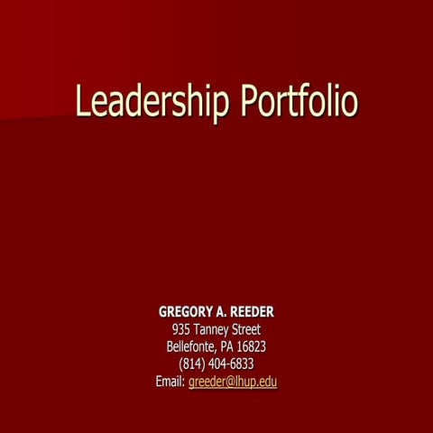 Greg Reeder Portfolio[1] | PPTX