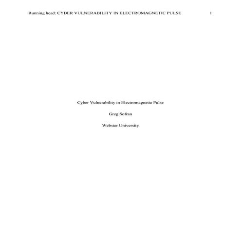 Cyber Vulnerabilitiy in Electromagnetic Pulse | PDF