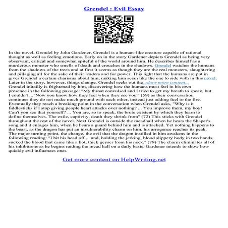 Grendel Essay | PDF