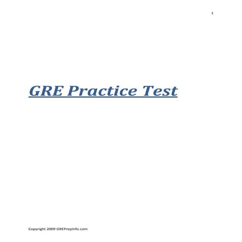 Gre practice test | PDF