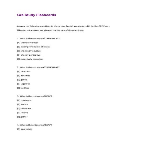 Ets Gre Word List | PDF