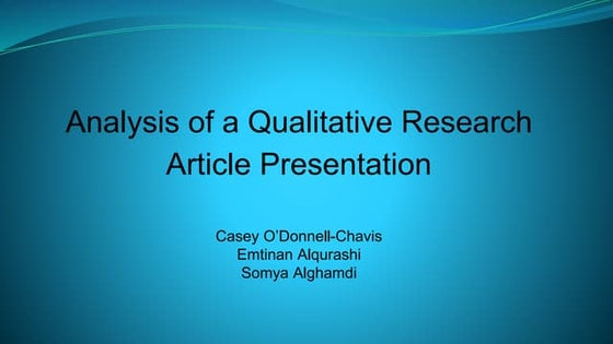 Article Review Presentation | PPTX