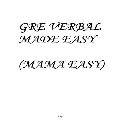 Gre verbal made easy | PDF