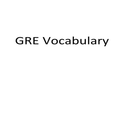 GRE vocabulary wordlist | PDF