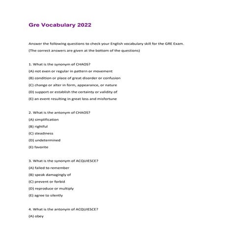 Gre Vocabulary 2022 | PDF | Resume Writing and Advice | Job Search