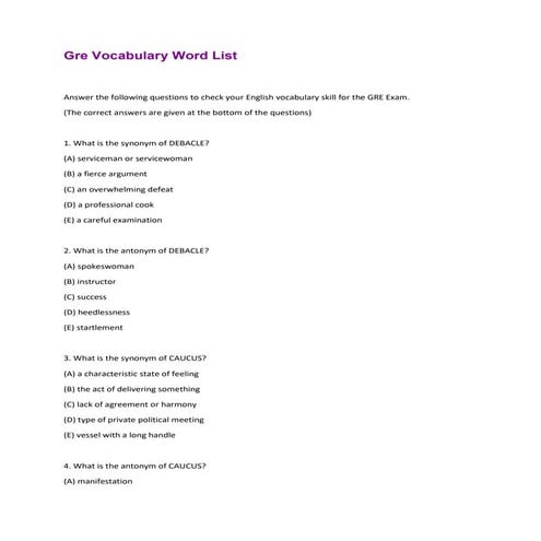 Gre Word List | PDF