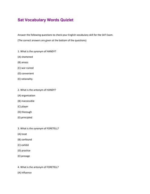 Sat Reading Vocabulary In Context | PDF