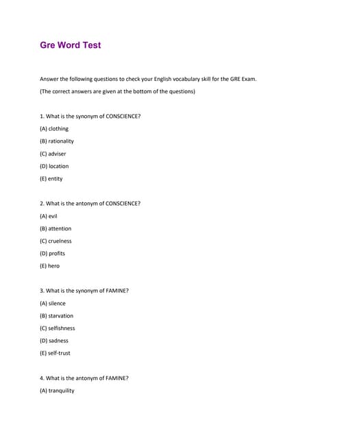 Gre Word List With Sentences | PDF