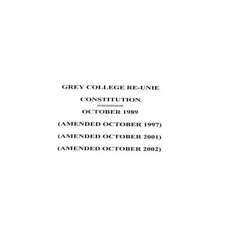 Grey College Reunie Constitution | PDF