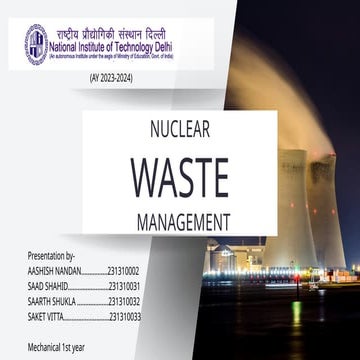 a presentation on nuclear waste management | PPTX