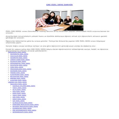 Gre özel ders sariyer | PDF