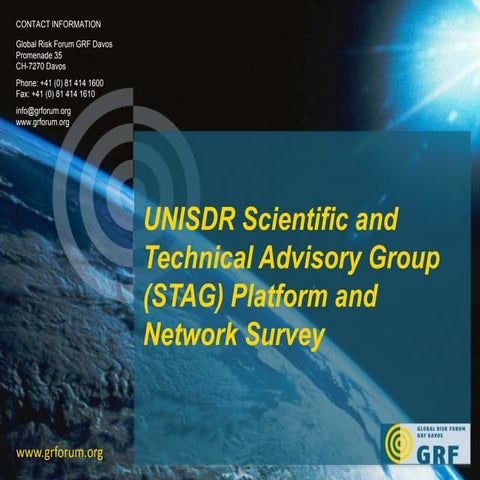 UNISDR Scientific and Technical Advisory Group (STAG) Platform and ...