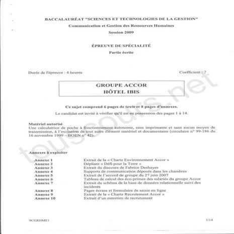 Etude de cas Grh 09 sujet | PDF