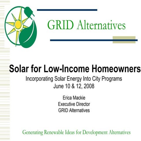 Grid Alternatives Solar - EE in HOME Workshop | PDF