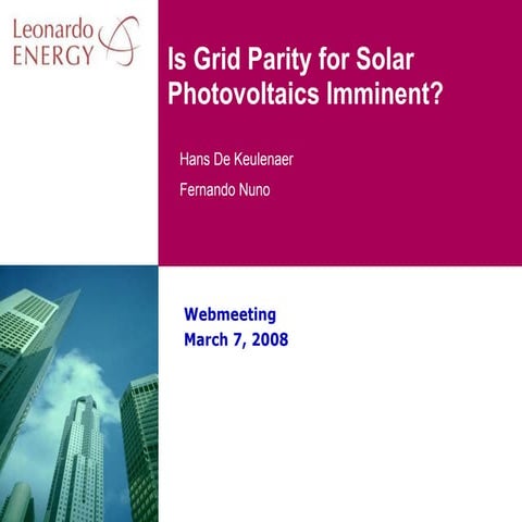 Grid Parity for Solar Energy | PPT | Power and Energy Industry | Industries