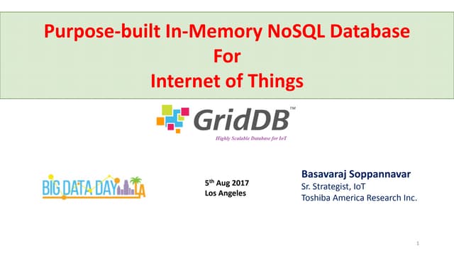 Purpose Built Nosql Database For Iot By Basavaraj Soppannavar Ppt 9522