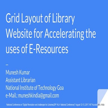Grid layout of library website for accelerating the uses of e-resources ...