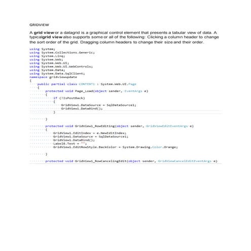 Visual Programing Gridview Docx Computing Technology And Computing 3817