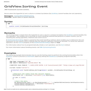 Grid view sorting-c-ode | PDF