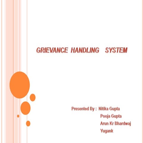 Grievance handling system | PPTX