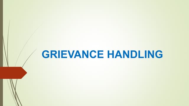 Grievance ppt | PPT