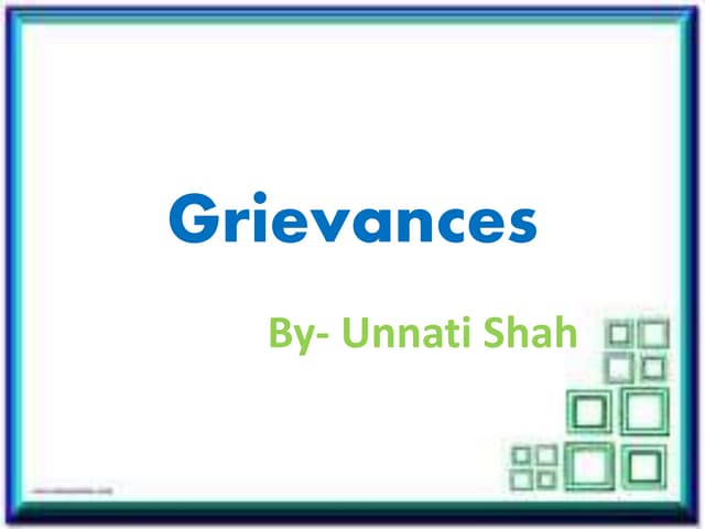 Grievance ppt | PPT