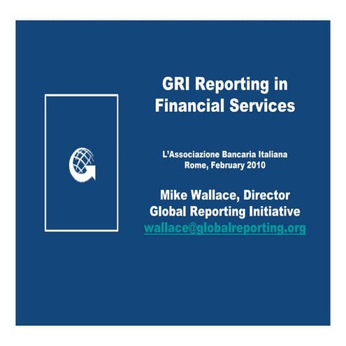GRI Reporting in Financial Services - Feb 10 | PDF