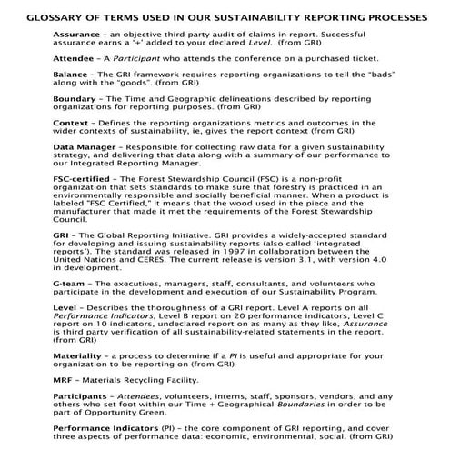 Global Reporting Initiative glossary | PDF