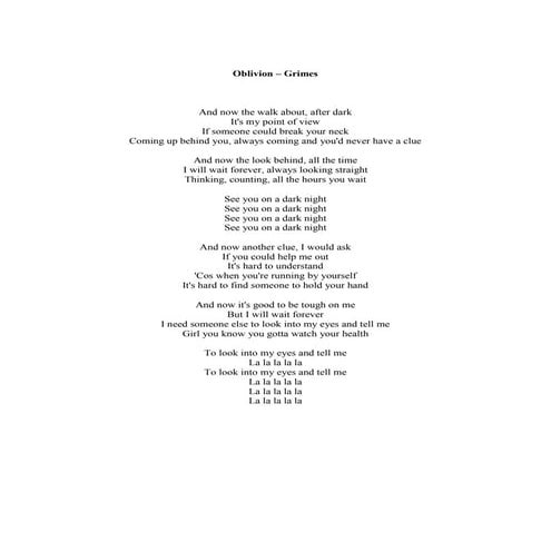 Grimes - Oblivion | DOCX