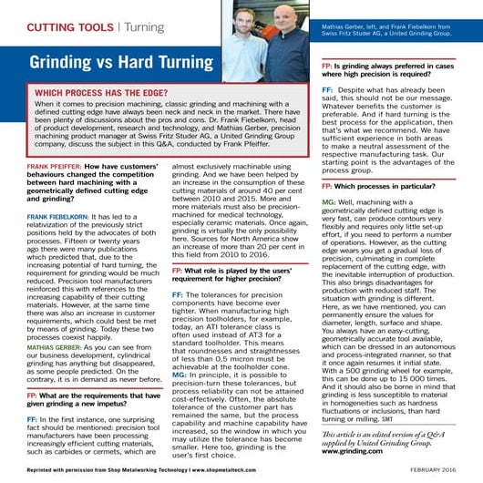 Studer CNC Universal Grinders introduces latest Software Brochure with ...