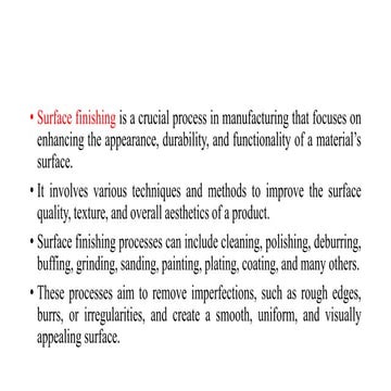 Super finishing Processes | PPTX