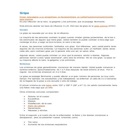 Resfriado vs Gripe | PPTX