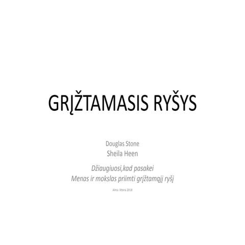 Griztamasis rysys knygos pristatymas | PPTX