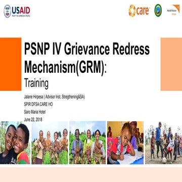 PSNP 4 Grievance redressing mechanism (GRM) | PPTX