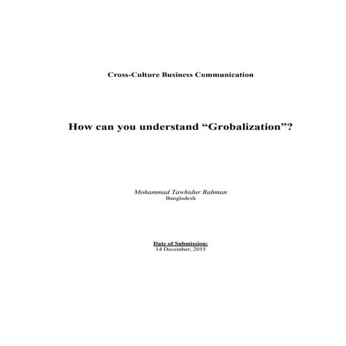 Grobalization | PDF