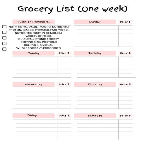 Handout for Financial Literacy and Nutrition lesson | PDF
