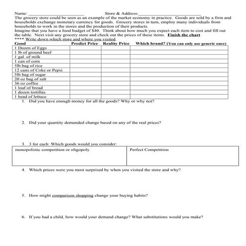 Grocery store assignment | PDF