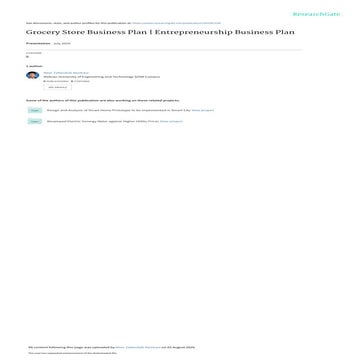 Grocery store business plan | Entrepreneurship Business Idea | Grocery Store business plan | PDF