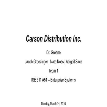 Carson Distribution Inc. | PPT
