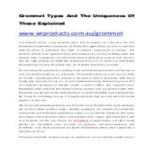 Grommet Types And The Uniqueness Of Those Explained