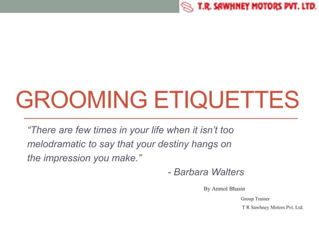 Grooming & personal hygiene | PPT